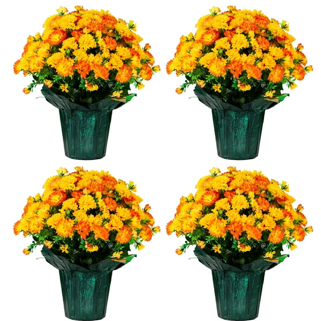 "Sympathy Silks UV Resistant Artificial Mum Pots - 18""-20"" Height, 4 ...