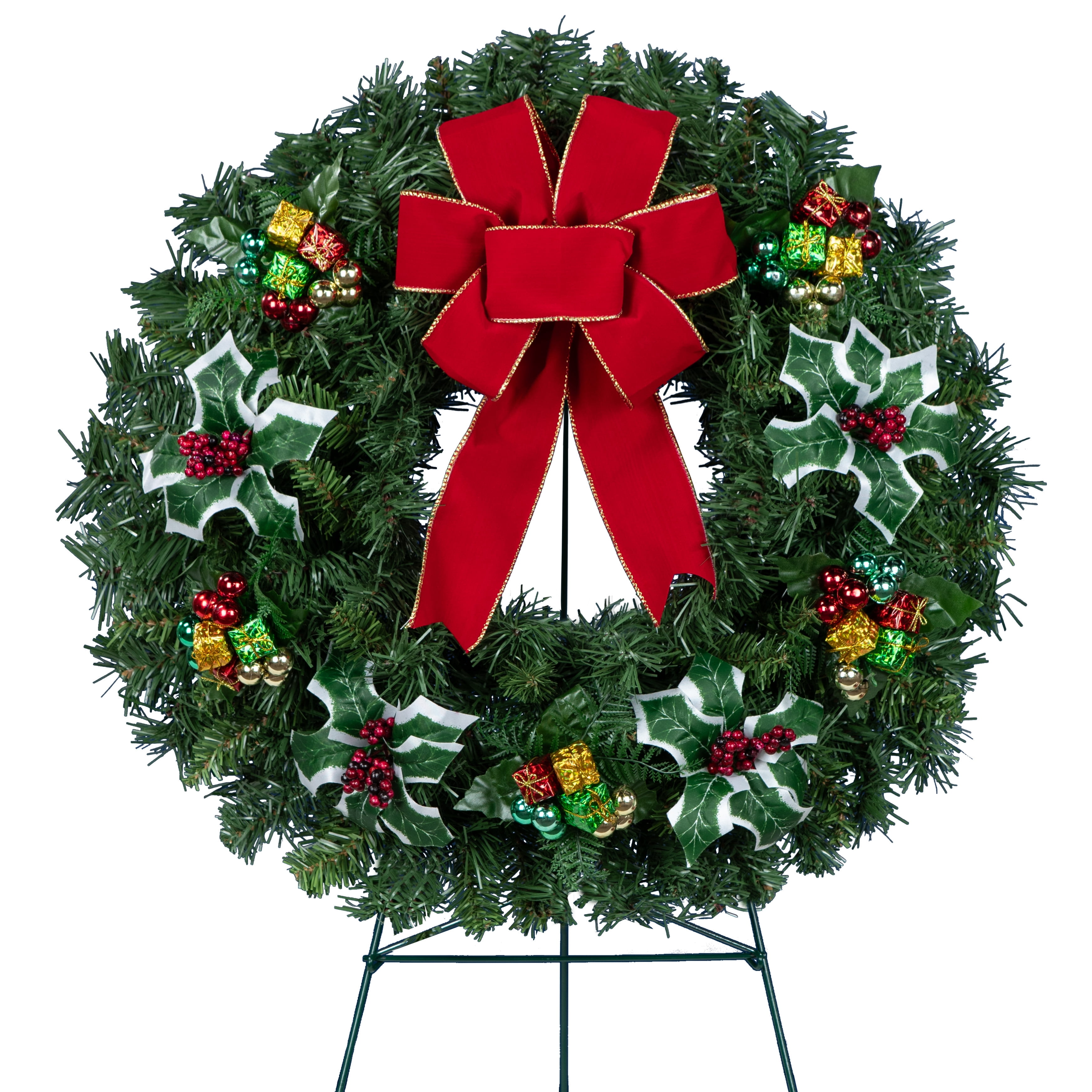 Free Shipping! Sympathy Silks Christmas Memorial Wreath Holiday ...