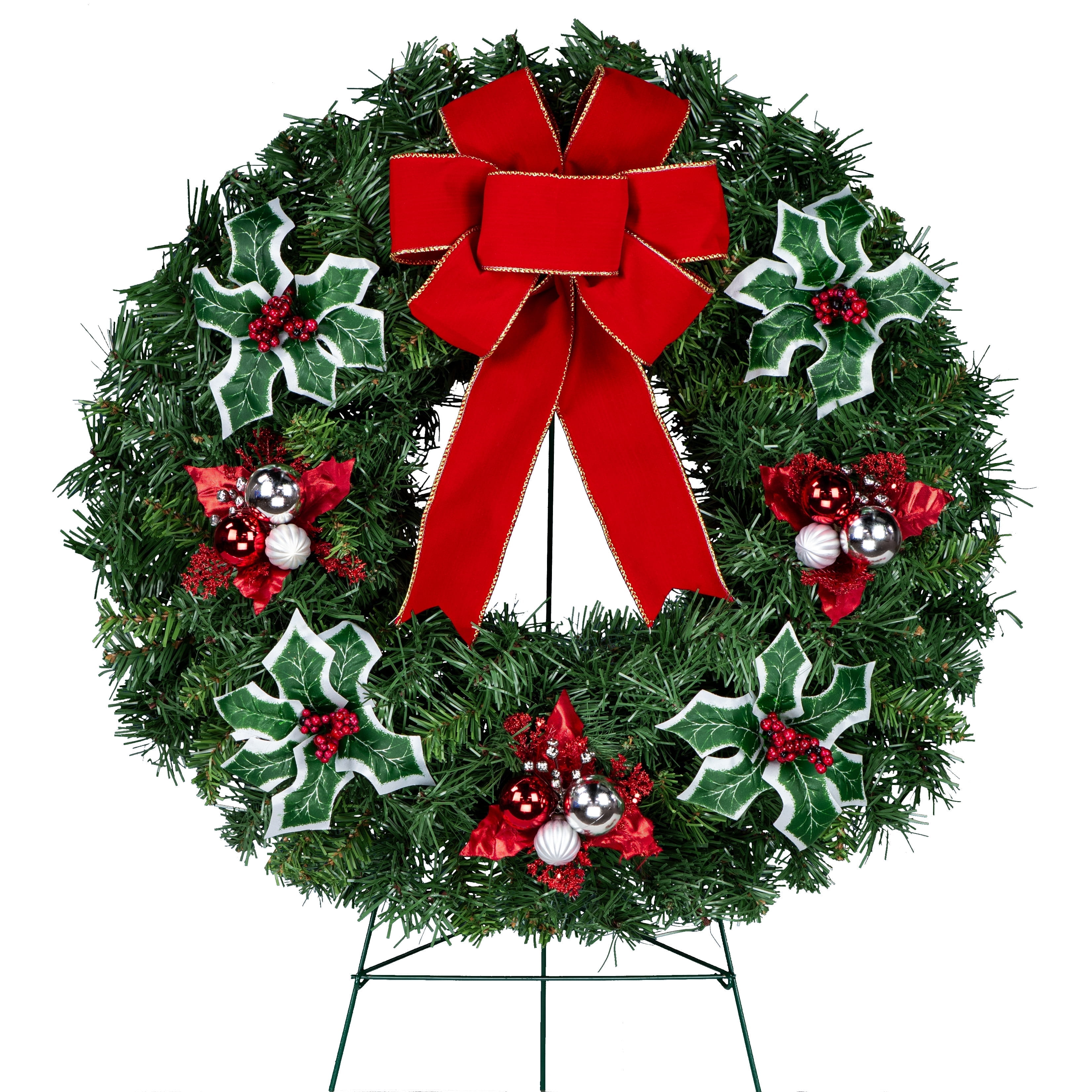 Sympathy Silks Christmas Cemetery Graves Decorations: Memorial Wreath ...