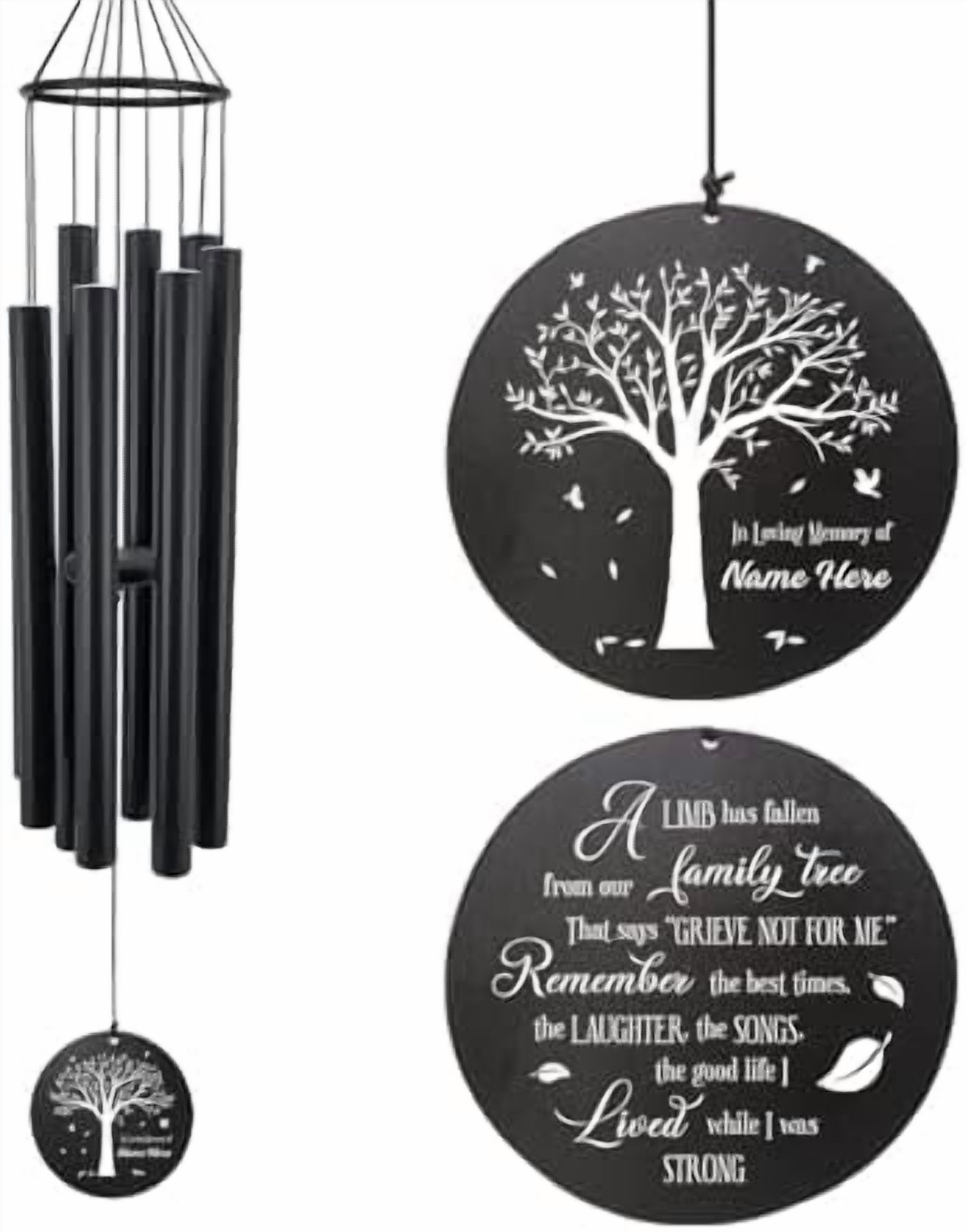 Sympathy Tree of Life Wind Chime Personalized, 36inch Memorial Gifts ...