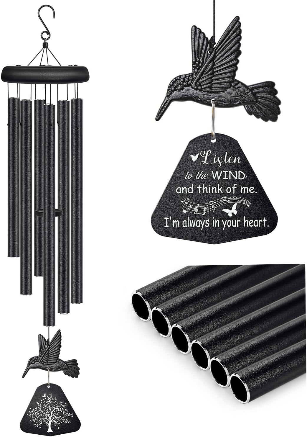 Sympathy Wind Chimes for Outside Deep Tone, Memorial Wind Chimes for ...