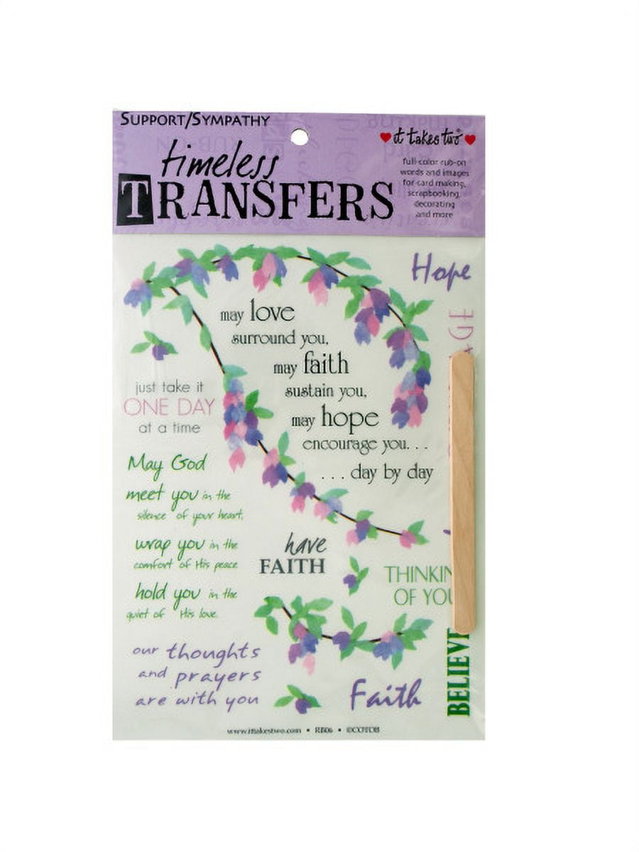 Sympathy Words/Images Rub On Transfer Sheet, 25 Count - Walmart.com