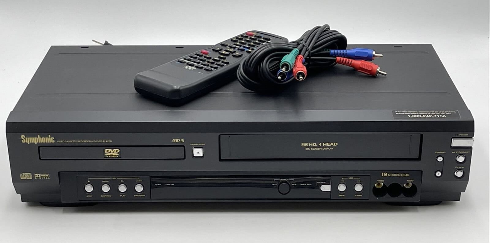 Pre-Owned Symphonic SD7S3 DVD VCR Combo Dvd Player Vhs Player with Remote Cables and Hdmi ...