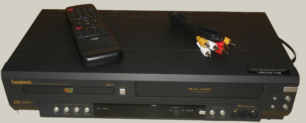 Pre-Owned Symphonic WF803 DVD VCR Combo Dvd Player Vhs Player with Remote Control and Cables ...