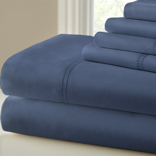 Symphony 1000 Thread Count 6 Piece Cotton Blend Sheet Set - Slate Queen ...