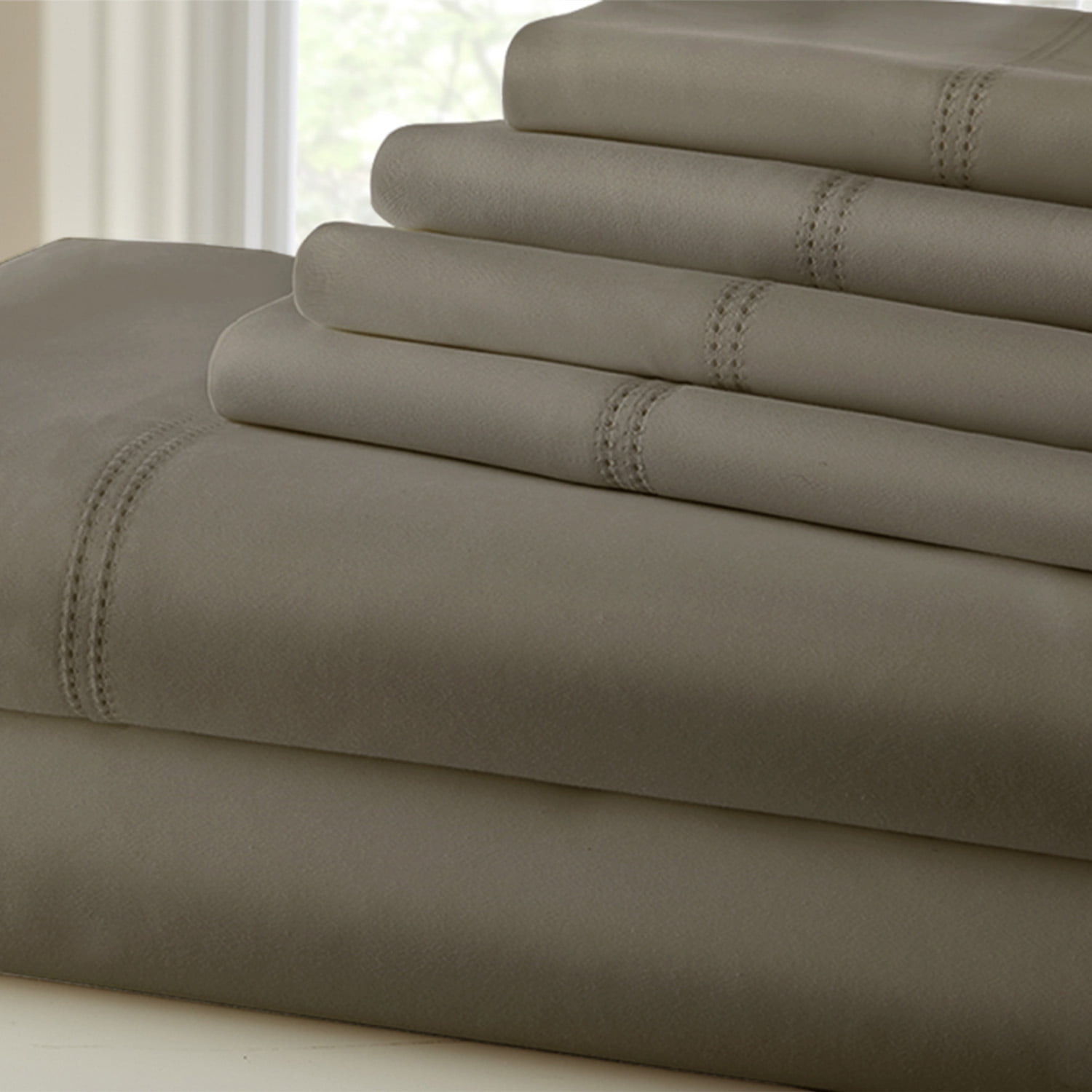 Symphony 1000TC Double Hem Sheet Cotton Blend Sheet Set - Walmart.com