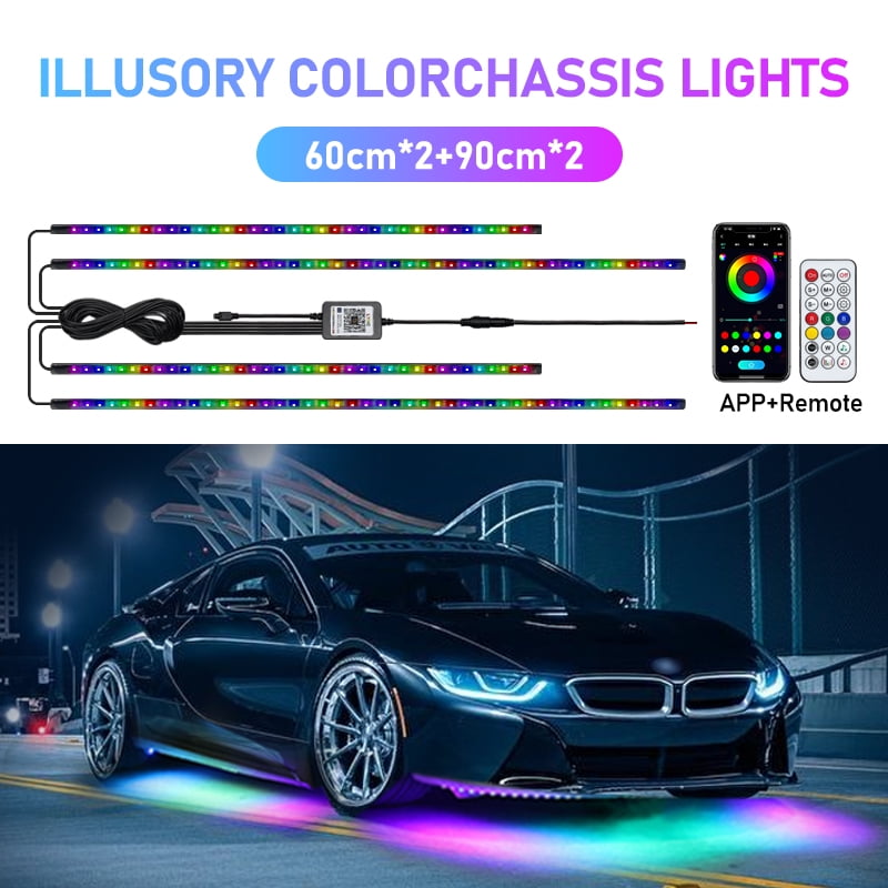 Symphony led car underglow light strip backlight 12v rgb app remote ...