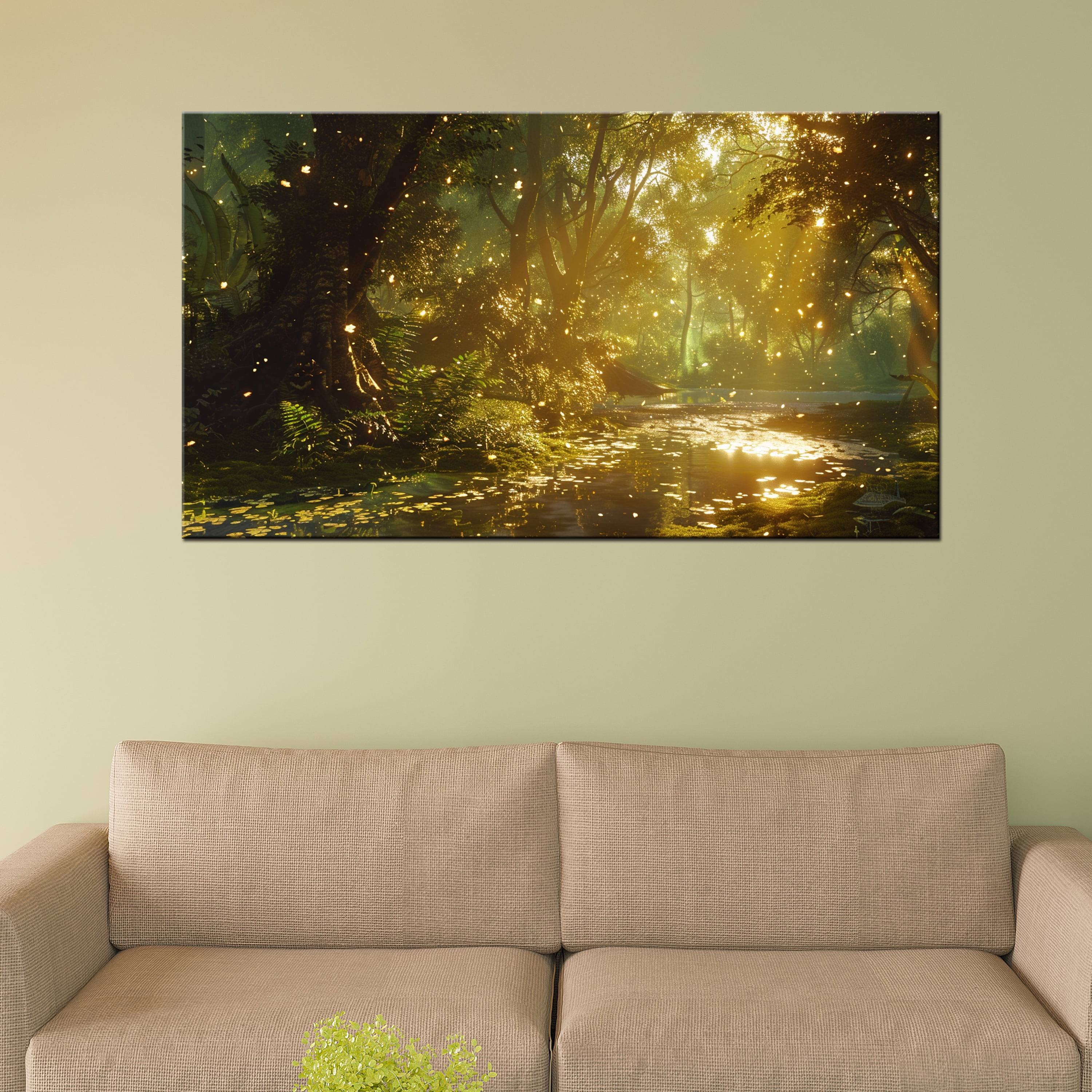 Symphony of Light and Forest- Dreamy Creek in the Forest with Sunlight ...