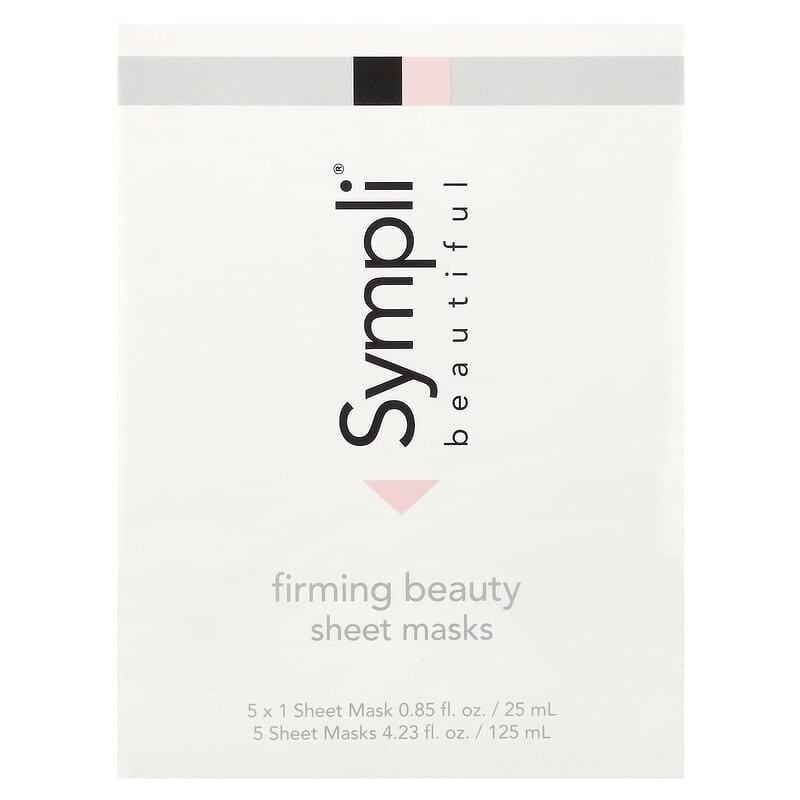 Sympli Beautiful, Firming Beauty Sheet Mask, 5 Sheet Masks, 0.85 fl oz (25 ml) Each - Walmart.com