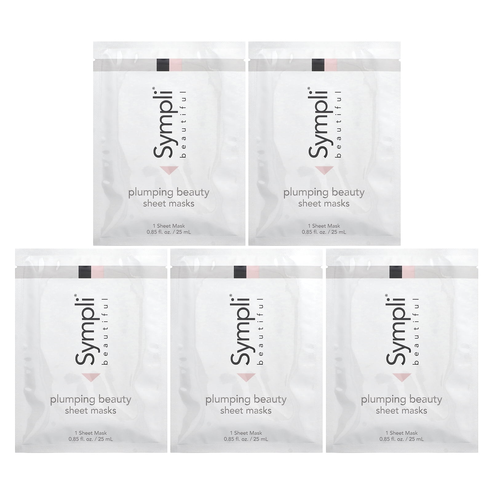Sympli Beautiful Plumping Beauty Sheet Mask, 5 Sheet Masks, 0.85 fl oz (25 ml) Each - Walmart.com