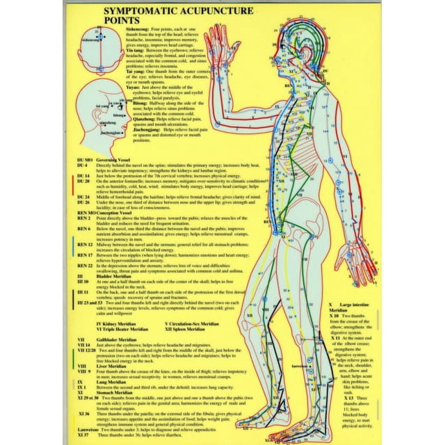 Symptomatic Acupuncture Points (Poster) - Walmart.com