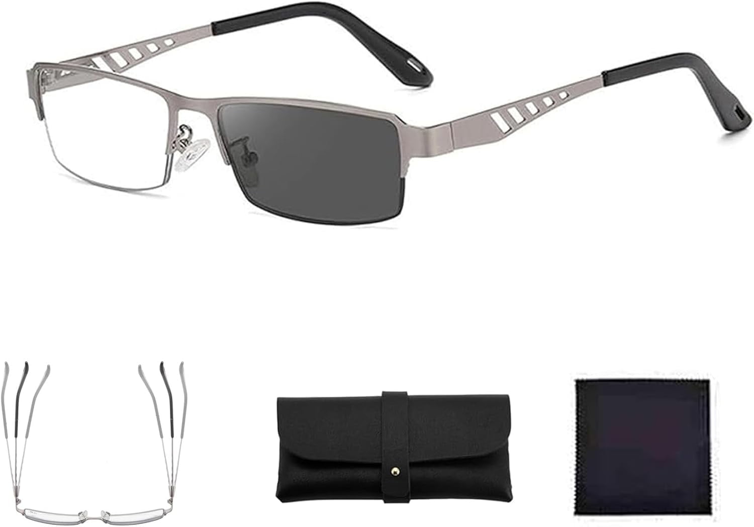 Symtmetry Ultra-Light Multi-Focal Photochromic Reading Glasses, Sports Color-Changing Multi ...