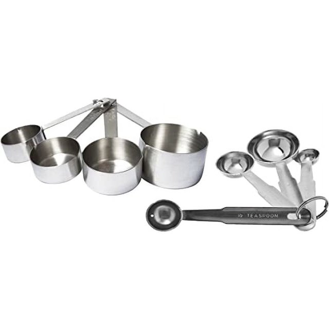 SynSpiritStore Set of 4 Heavy Measuring Cup and 4 Measuring Spoon ...