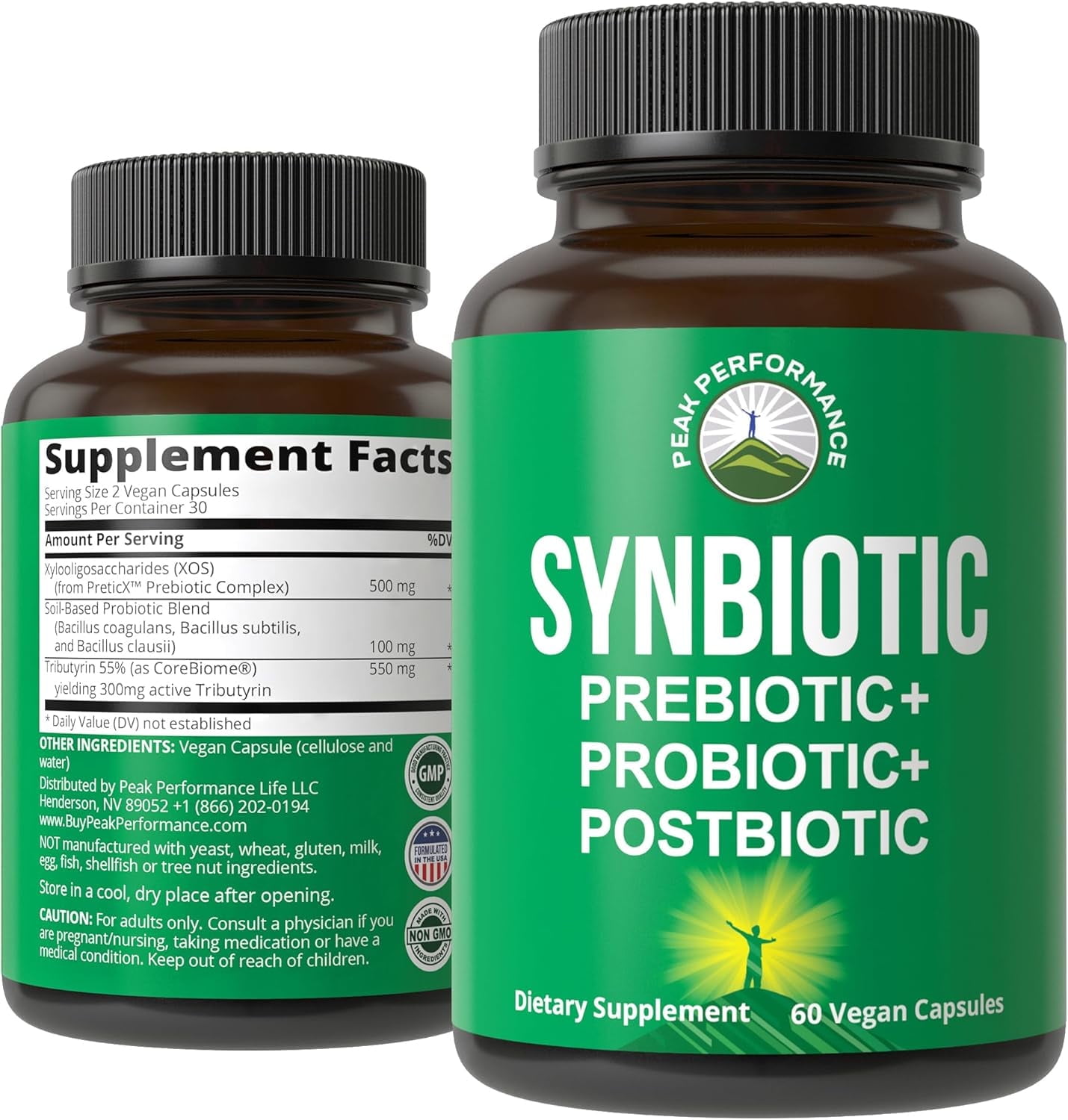 Synbiotic = Prebiotic + Probiotic + Postbiotic 3-in-1 Supplement with ...