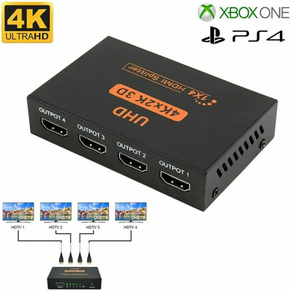 Sync 4K HDMI 2.0 Cable Repeater, 1 In 4 Out Splitter Amplifier Hub Box ...