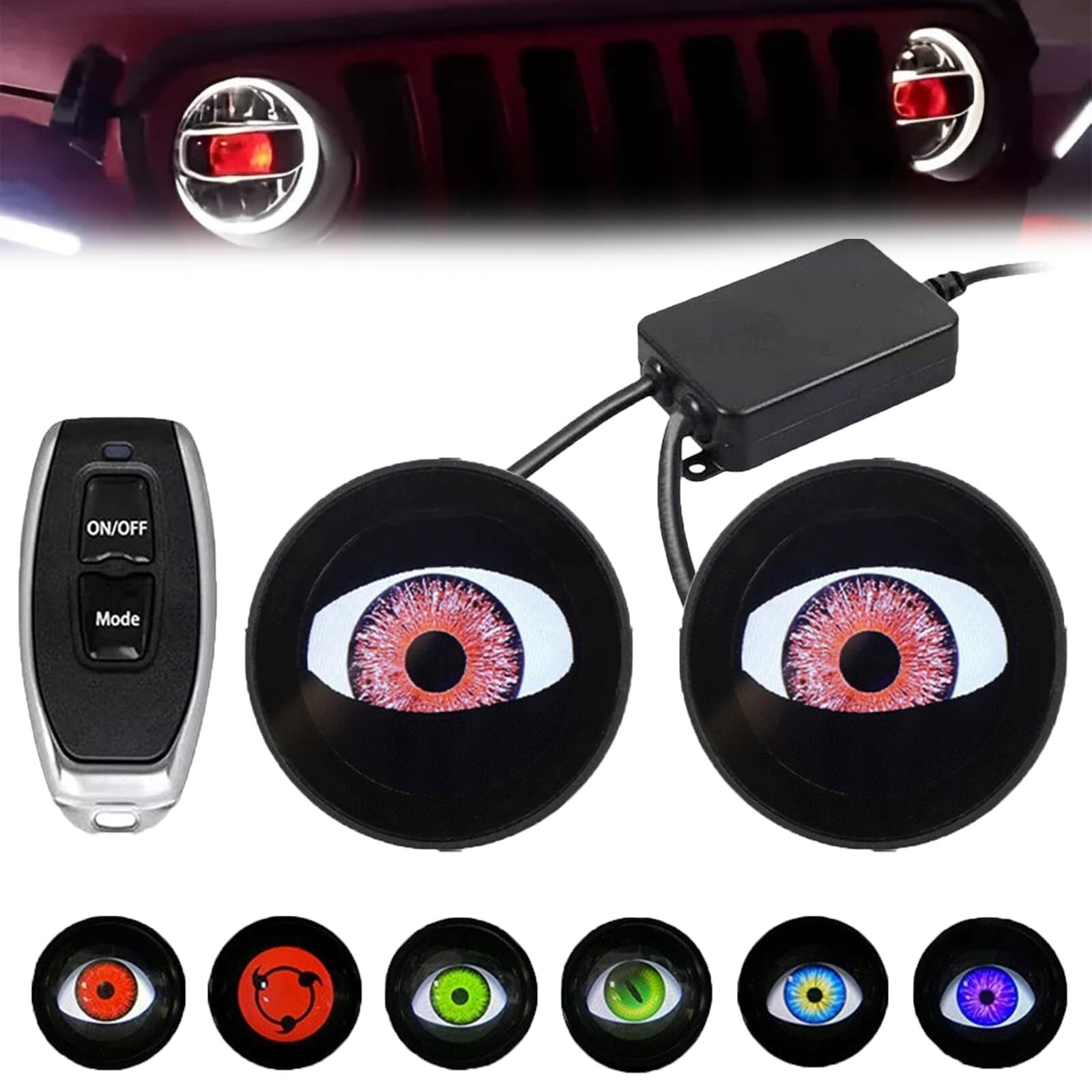 Synced Programmable Devil Eyes Lens with Remote, Devil Eyes Light for ...