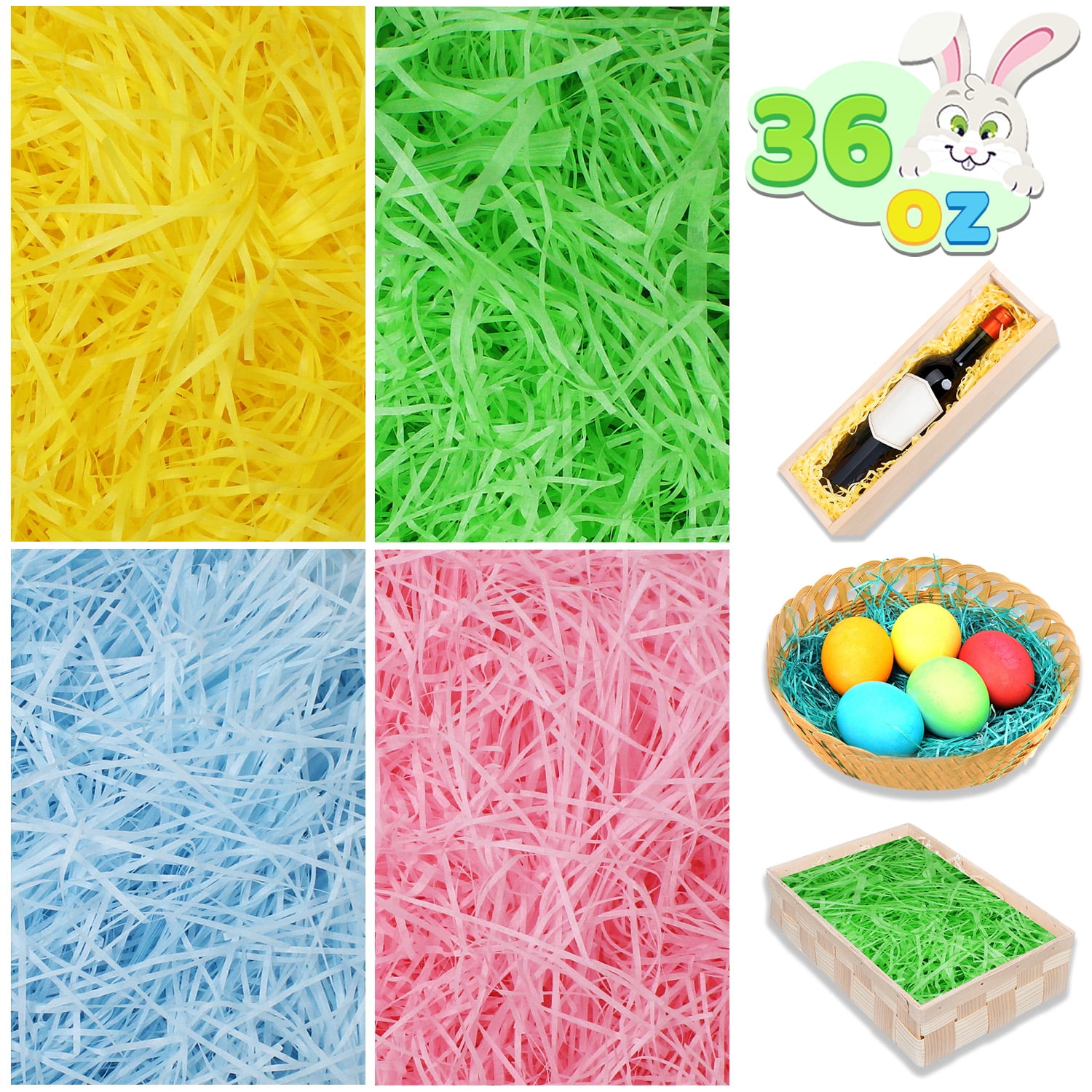 SYNCFUN 1000g Multicolor Easter Grass, Recyclable Paper Shred for ...