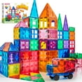 Syncfun 112pcs Starshine Magnetic Tiles Set, STEM Toy Building Set for Kids Aged 3-8 Durable and ...