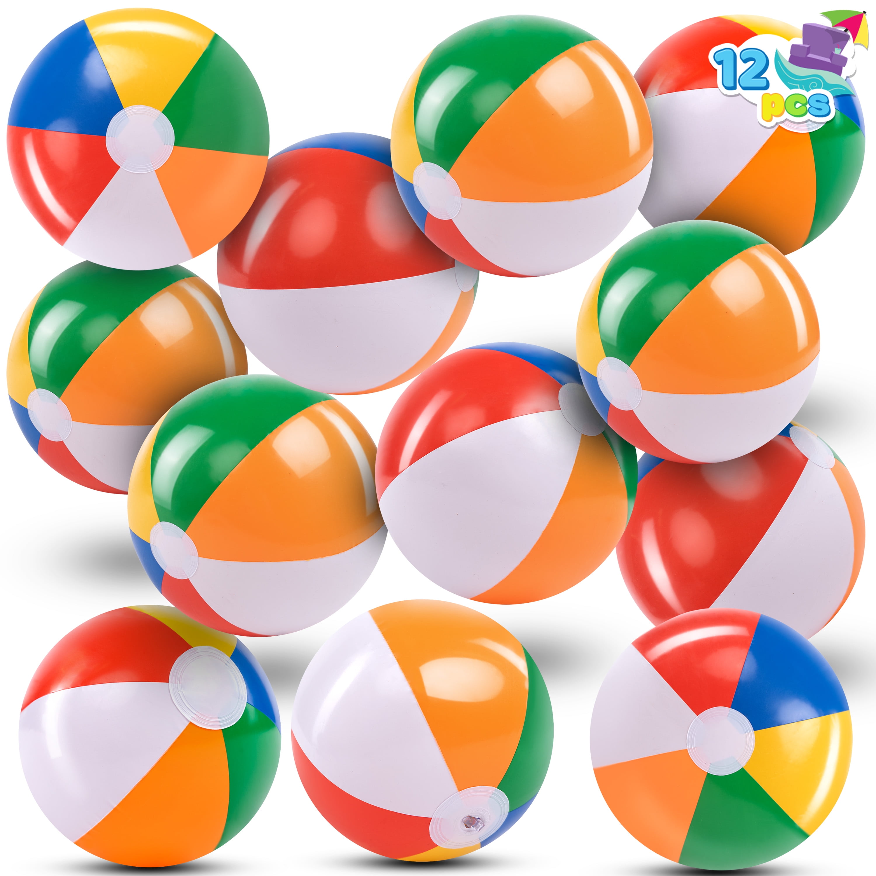 "Syncfun Rainbow Beach Balls Combo Set: 12 Pcs 12"" Inflatable Pool ...