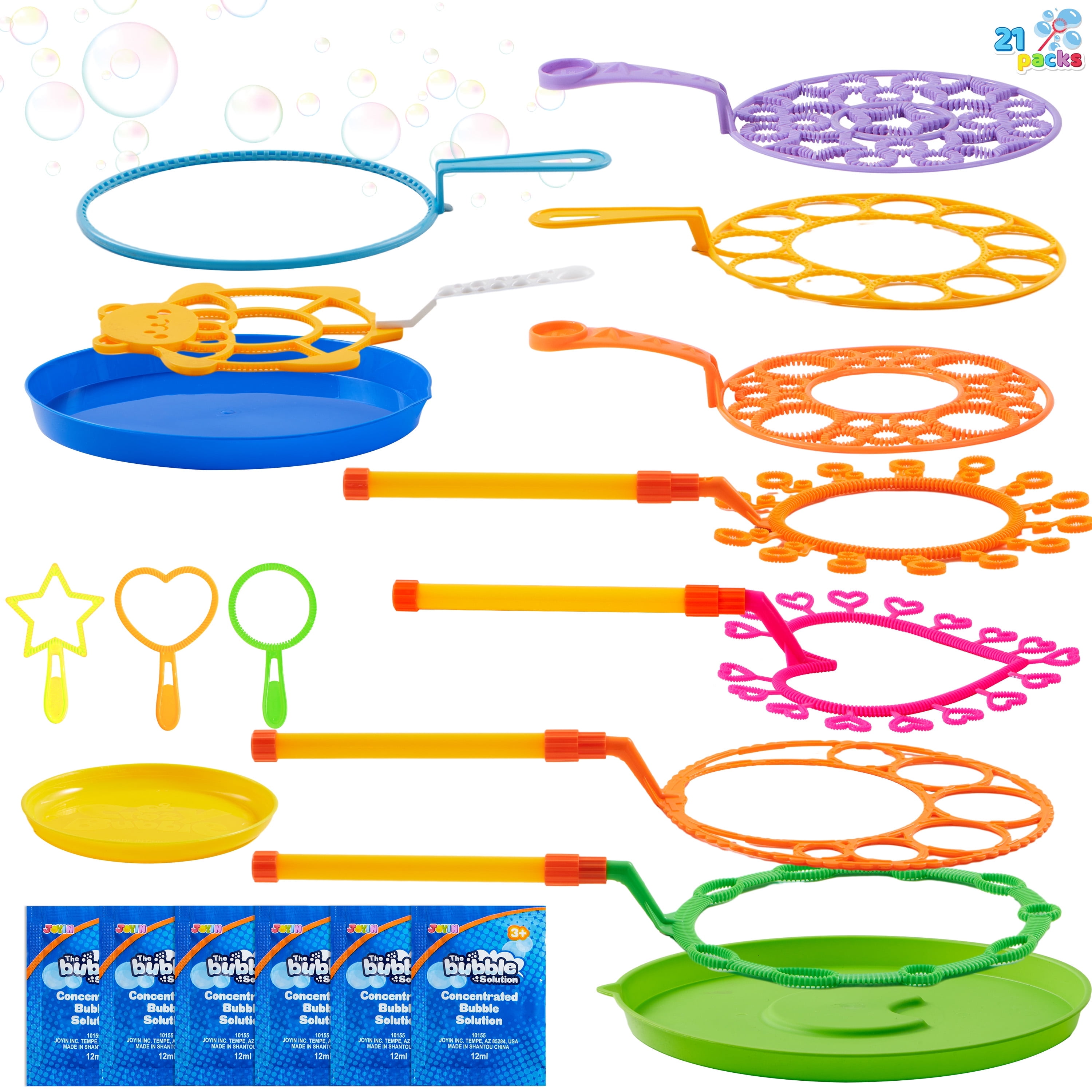 "Syncfun 21"" Giant Bubble Wands Set with Tray, 12pcs for Kids & All ...
