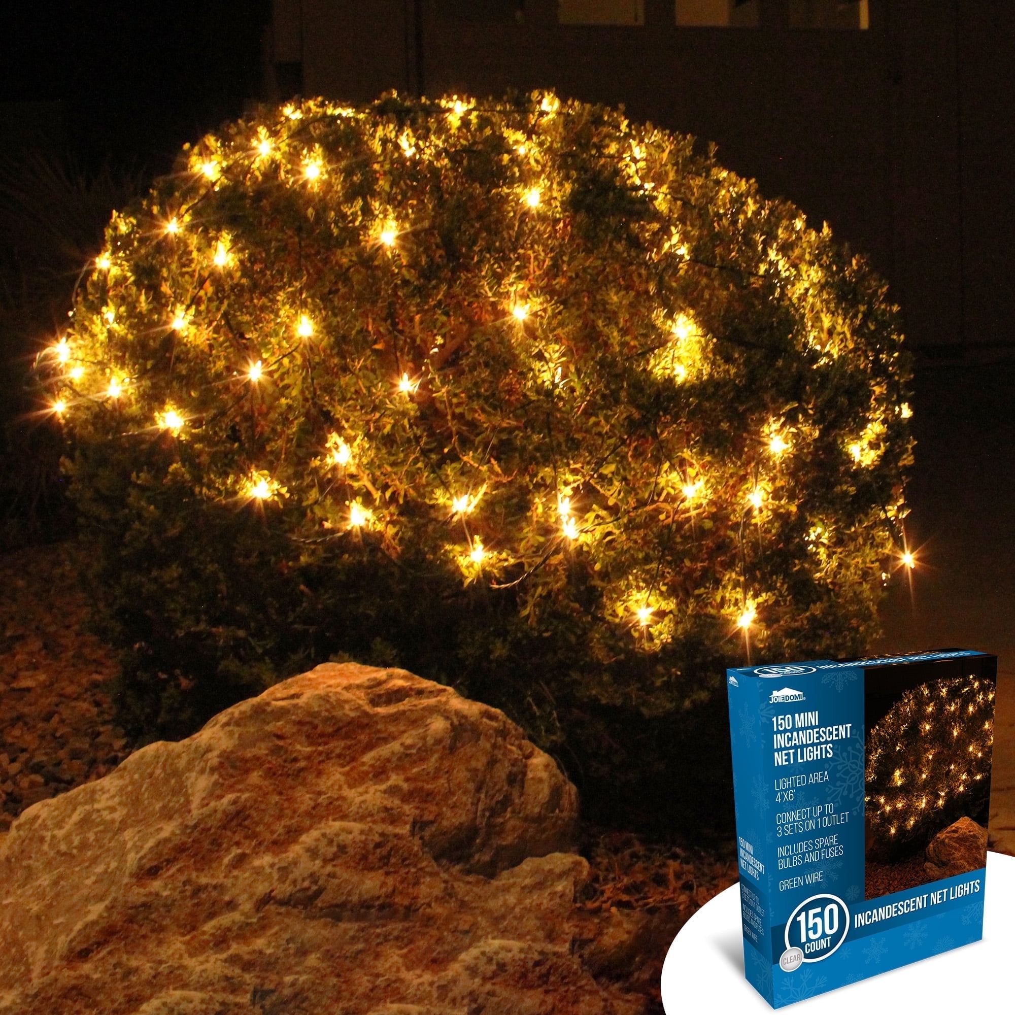 Joyfy 150 Christmas Net Lights for Bushes,4 x 6 FT Warm White ...