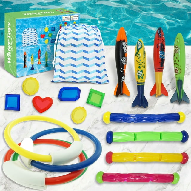 Syncfun Summer Diving Pool Toys Set, 18 Pcs Underwater Swim Games with ...