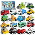Syncfun 18 Pcs Toy Cars for kids, Friction Pull Back Play Vehicle Set ...