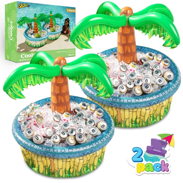 "Syncfun 2-Pack 28"" Inflatable Palm Tree Cooler, Luau Party ...