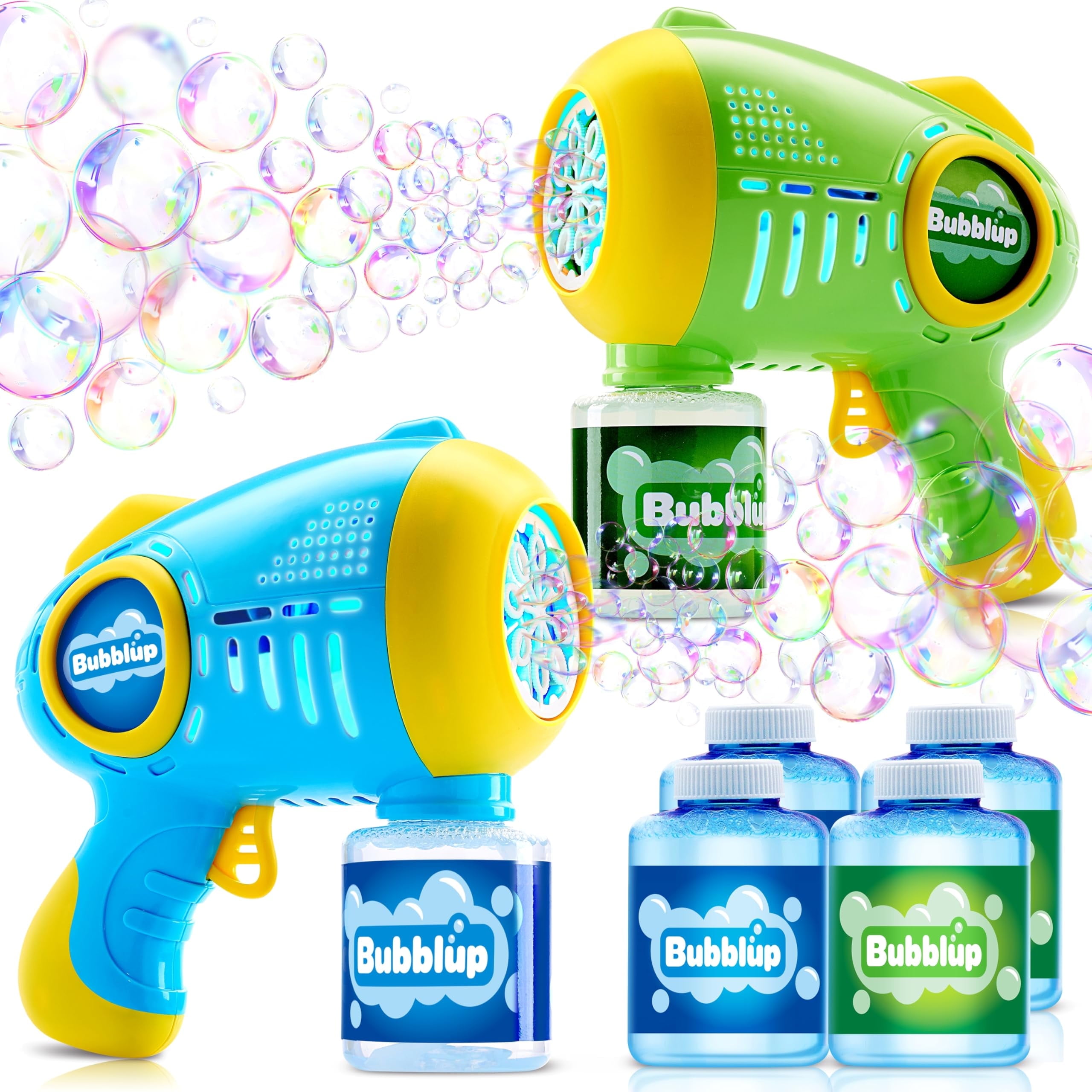 Syncfun 2 Pack Light-Up Bubble Guns for Kids, Automatic Bubble Blaster ...