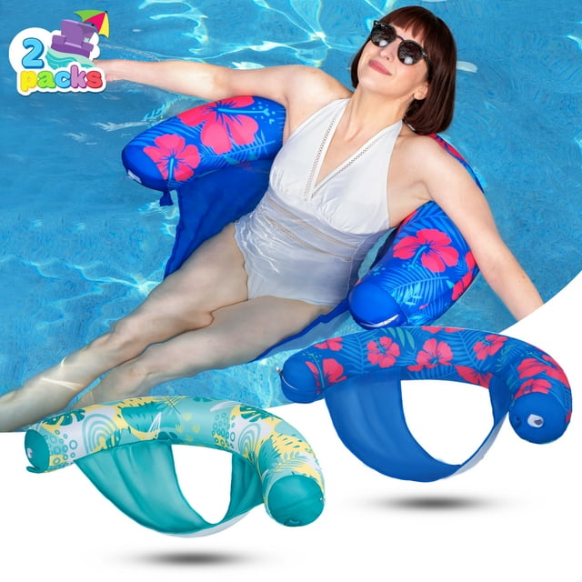 Syncfun 2 Packs Pool Floats Chairs, Inflatable Pool Noodles Floats for Adults, Pool Float Chair ...