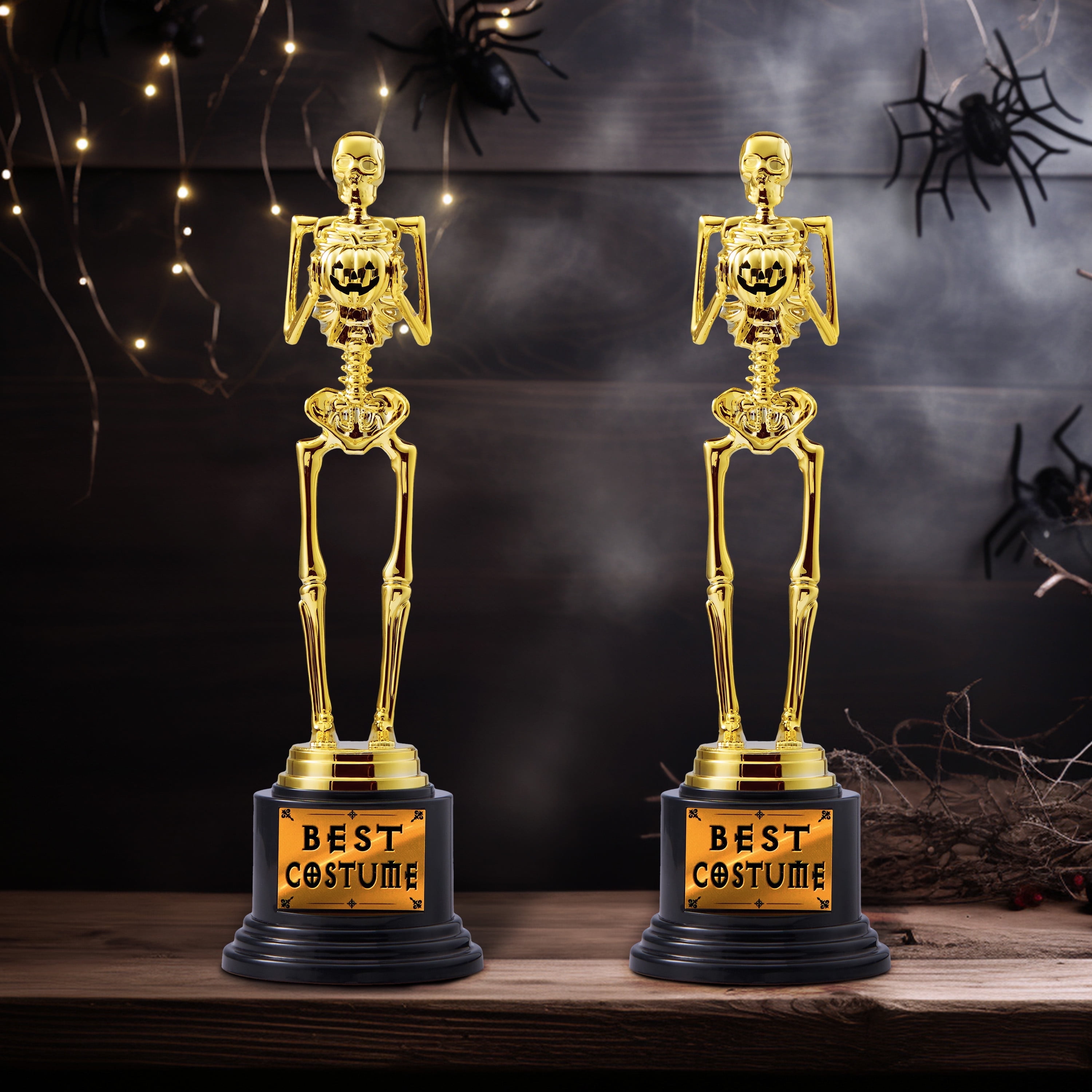 Joyfy 2 Pcs Halloween Best Costume Skeleton Trophy for Kids Adults ...