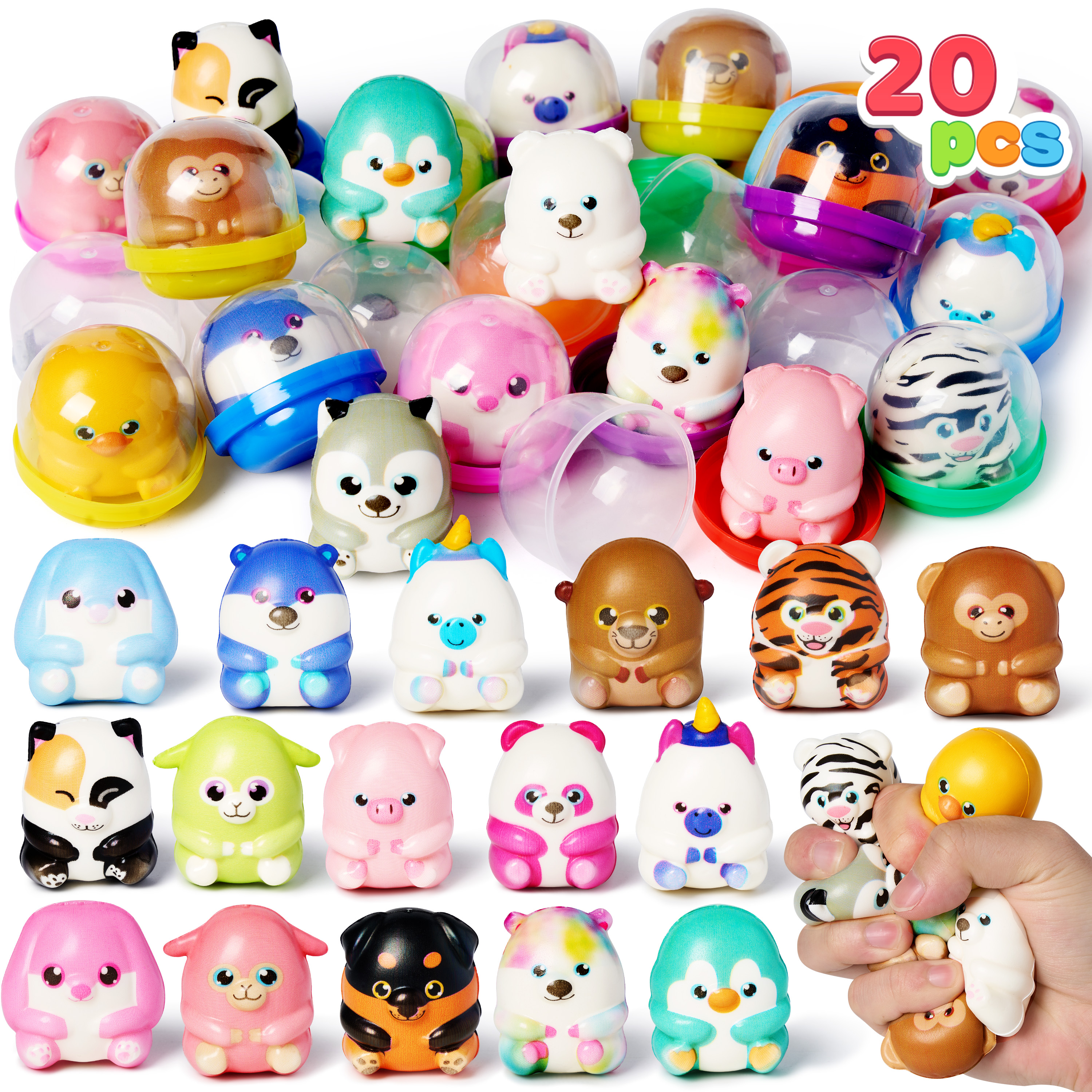 SYNCFUN 20 Pcs Bulk Assorted Novelty Small Squishy Animals Fidget Toys SYNCFUN 20 Pcs Bulk Assorted Novelty Small Squishy Animals Fidget Toys