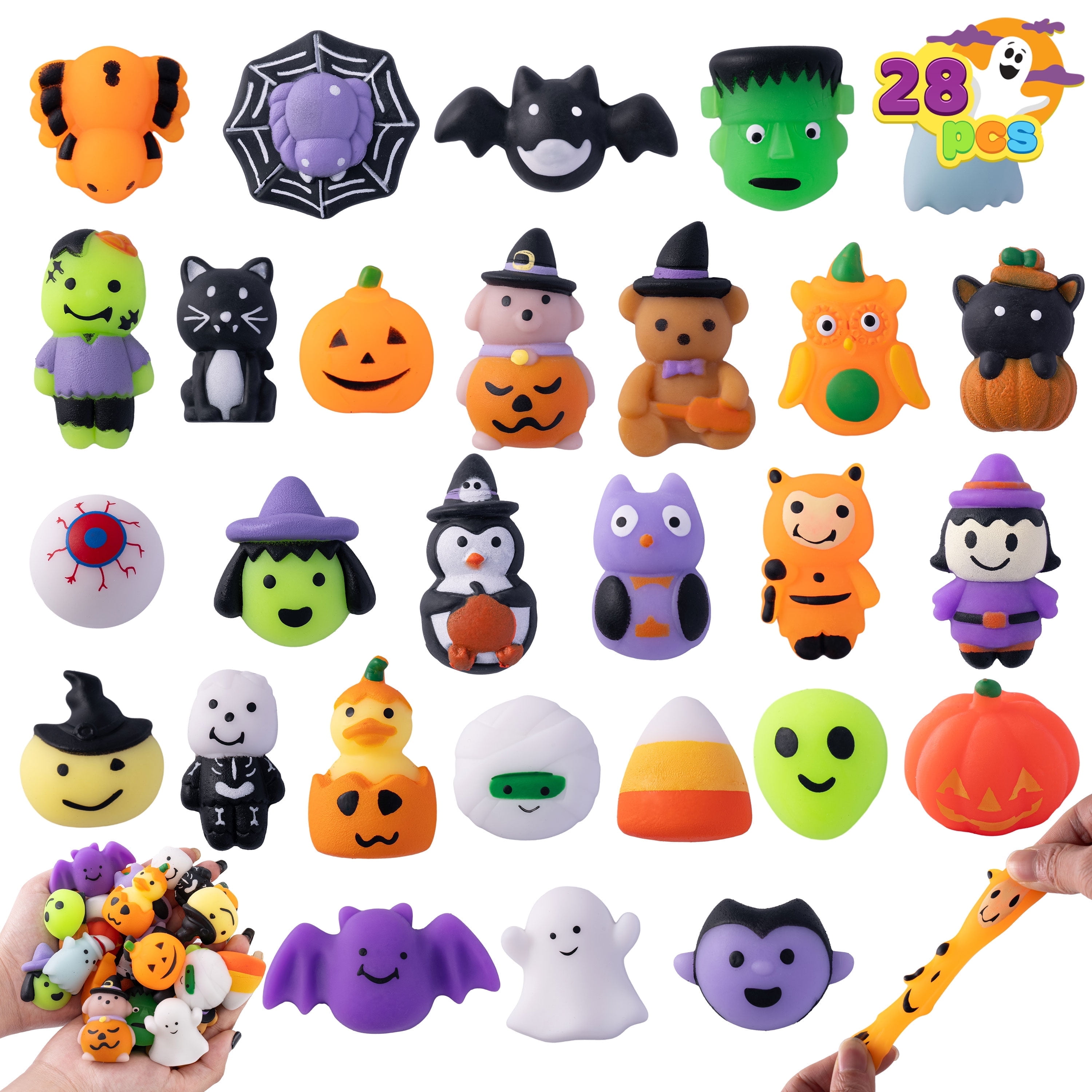 Syncfun 28 Pcs Halloween Mochi Squishy Toys,Squishy Toys for Kids ...