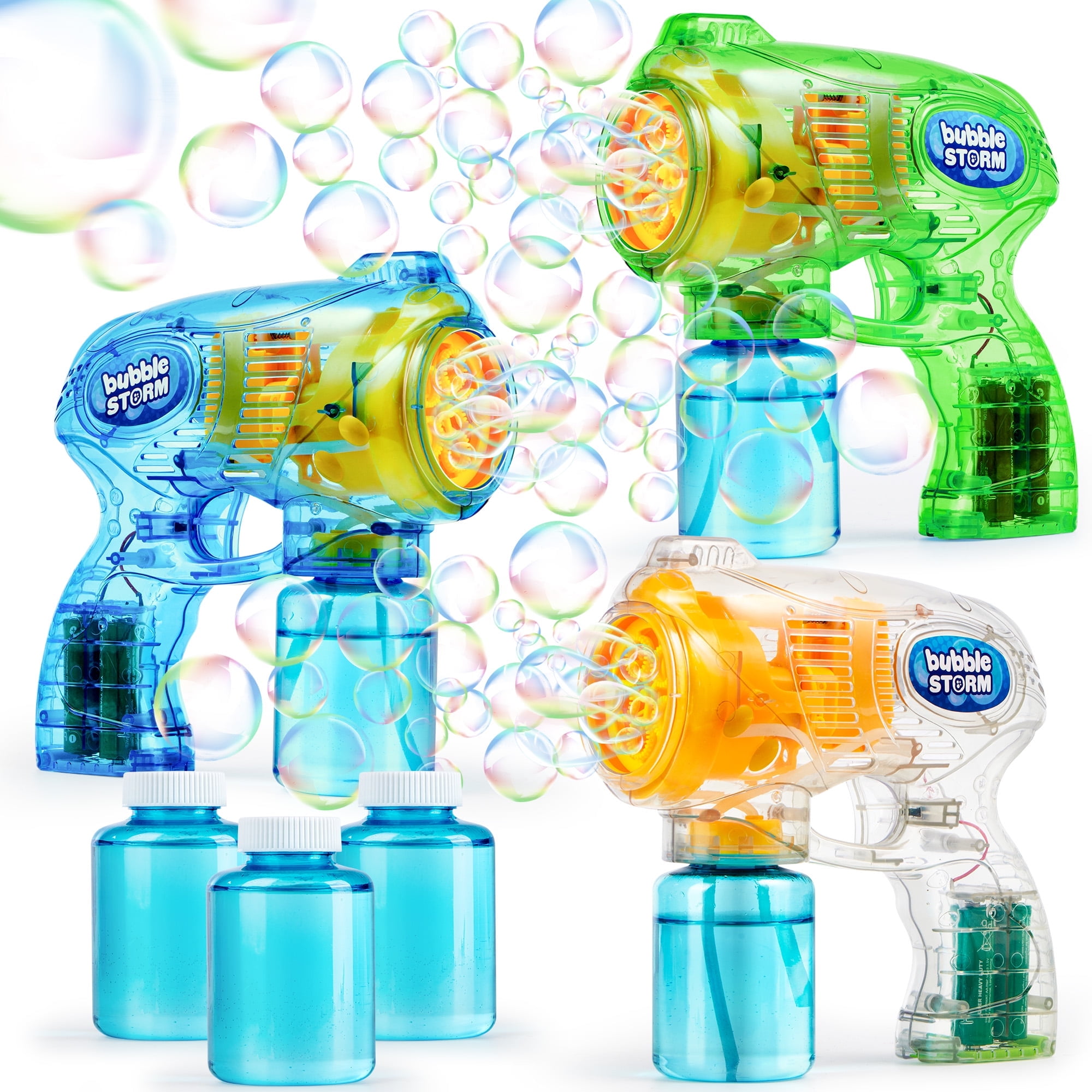 Syncfun 3-Pack LED Bubble Guns for Kids, Outdoor Summer Game Party ...