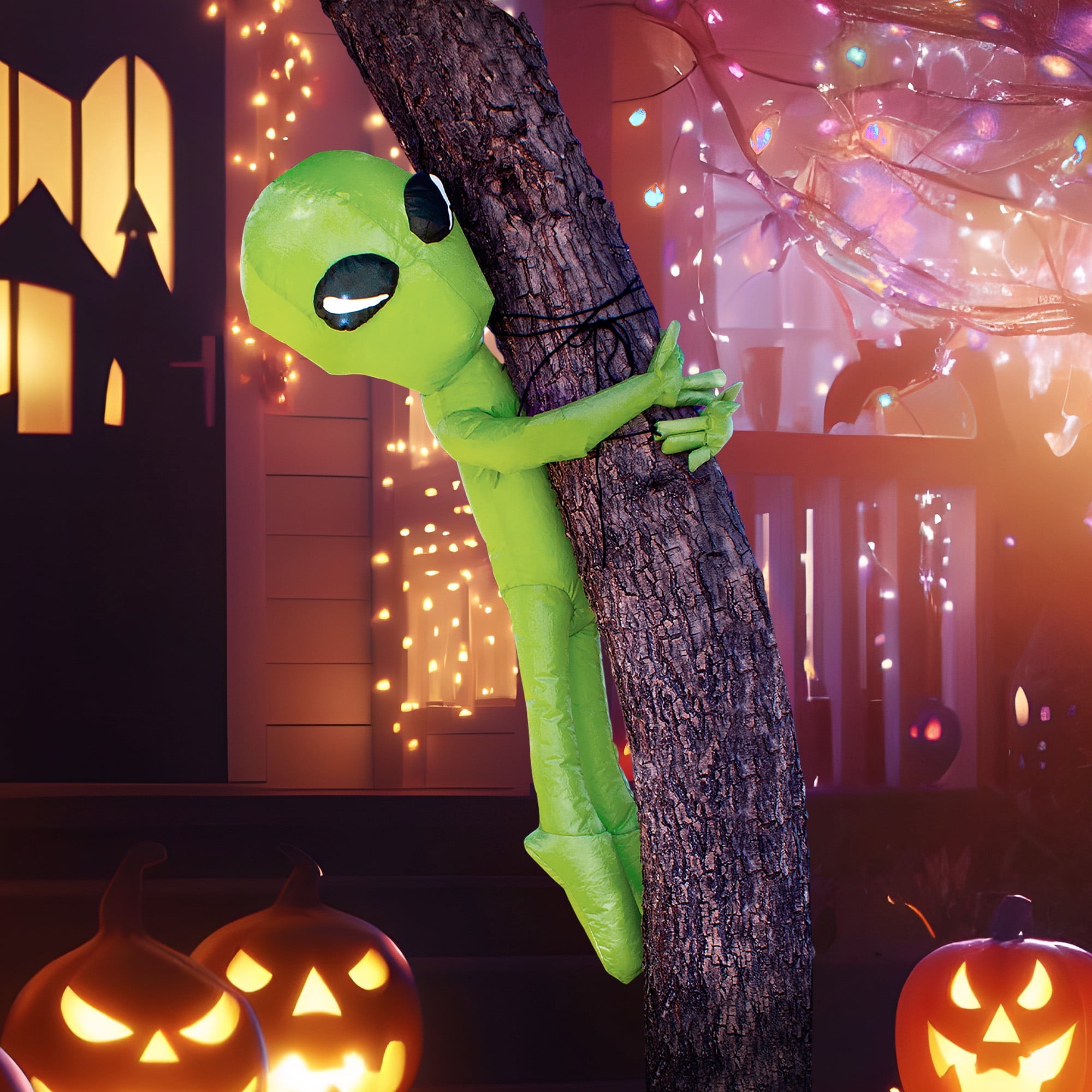 Syncfun 4 FT Halloween Inflatable Alien Tree Ghost Inflatable with ...