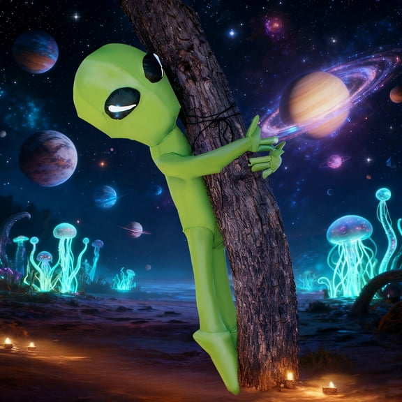 4 FT Tall Halloween Inflatable Alien Tree Inflatable Yard Decoration ...