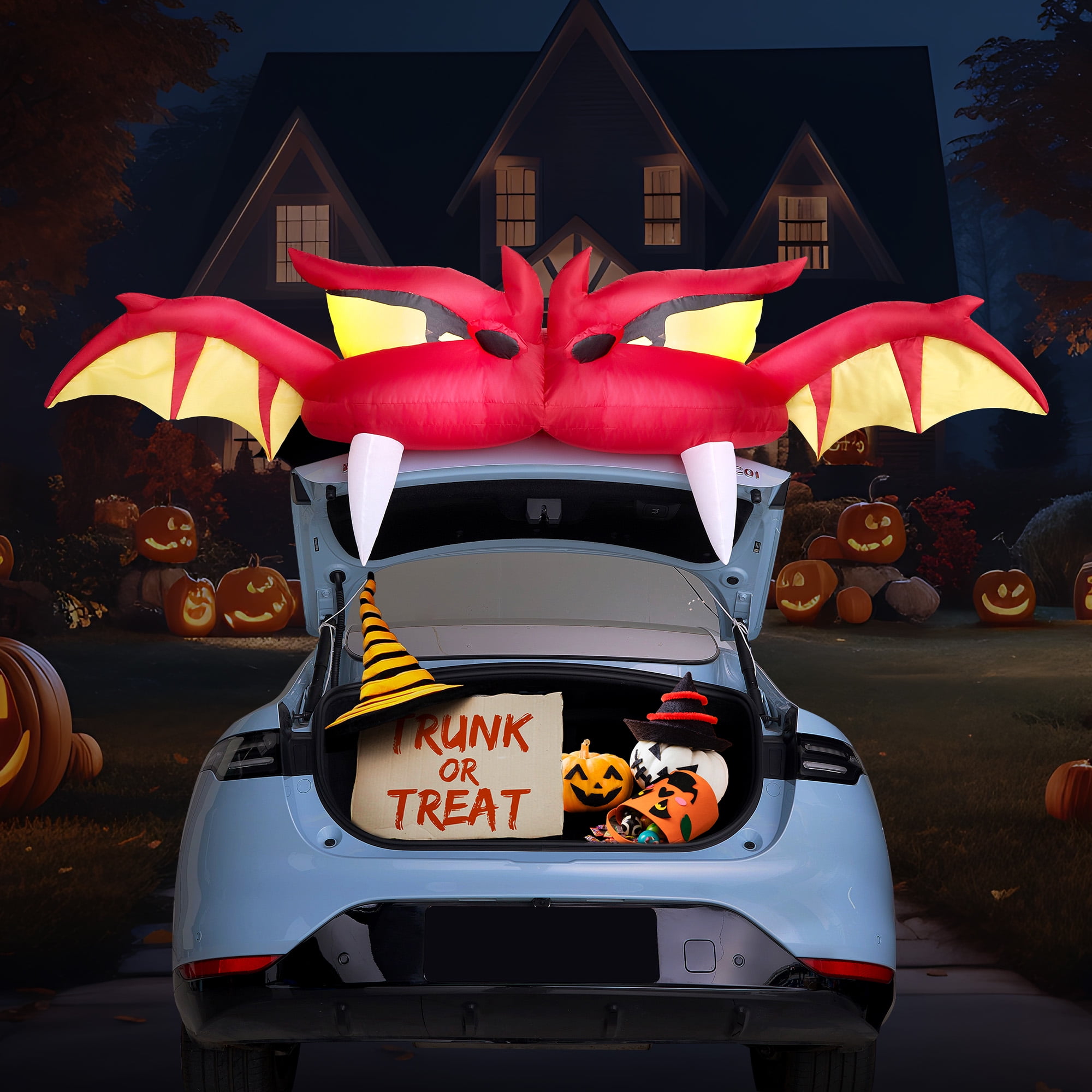 Joiedomi 6.6 FT Halloween Inflatable Red Dragon Decoration,Trunk or ...