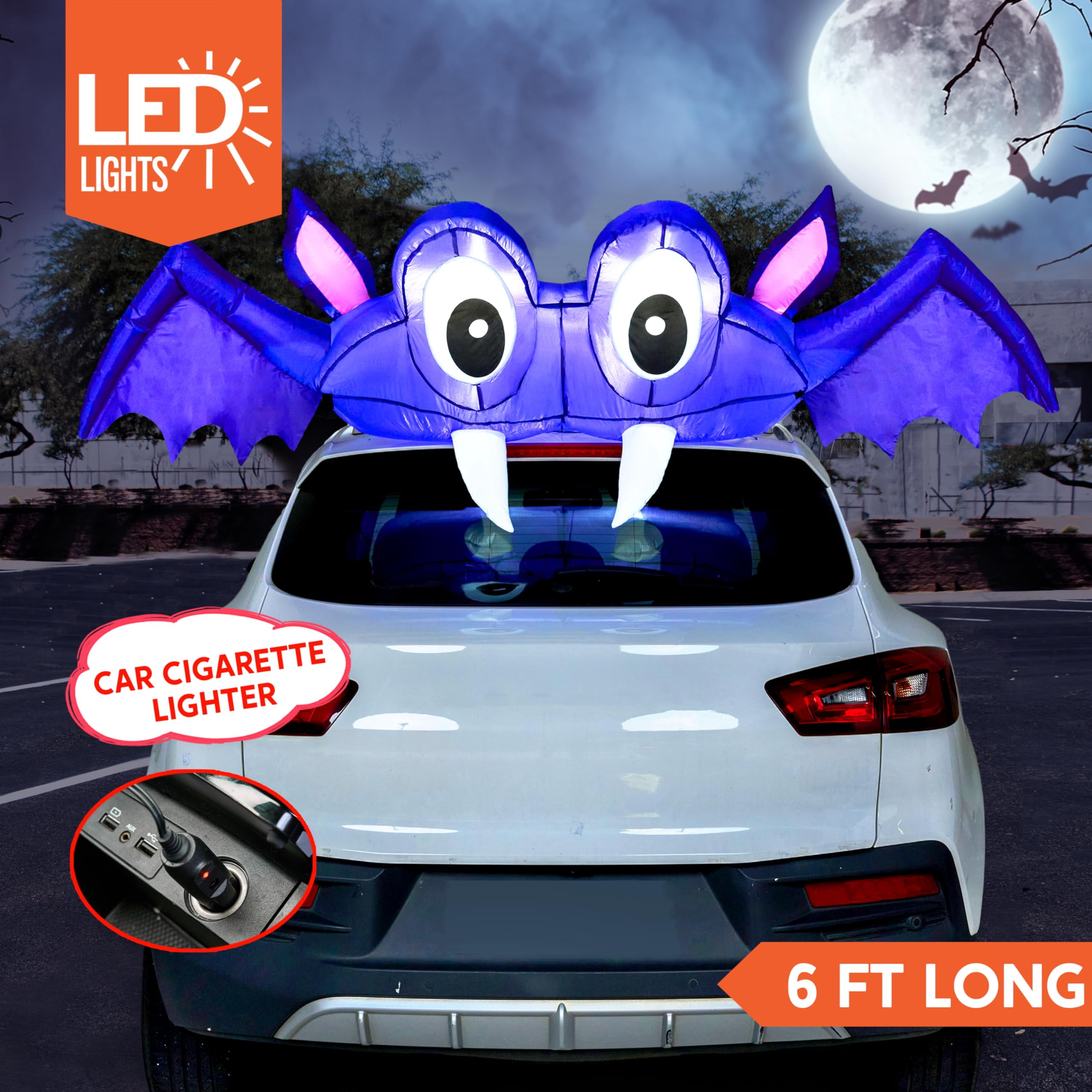 Syncfun 6 FT Halloween Inflatable Bat Decoration,Trunk or Treat Car ...