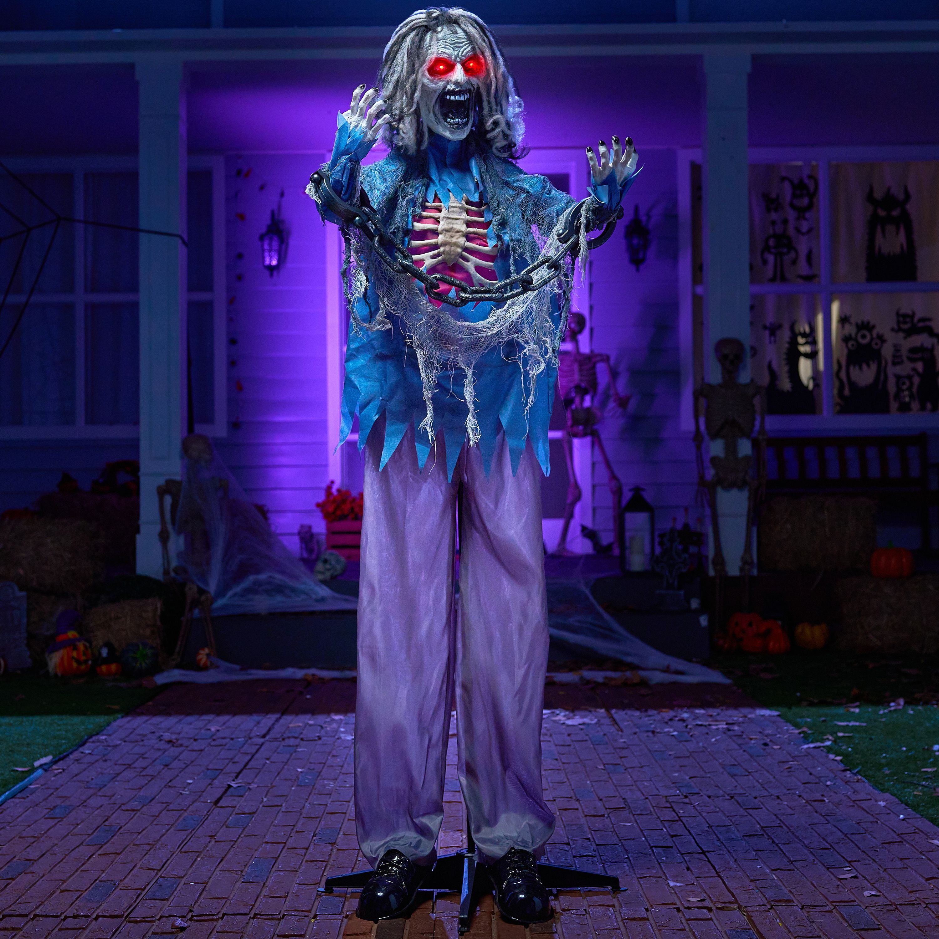 Syncfun 63 Inch Halloween Decor Animated Standing Zombie with Chain ...