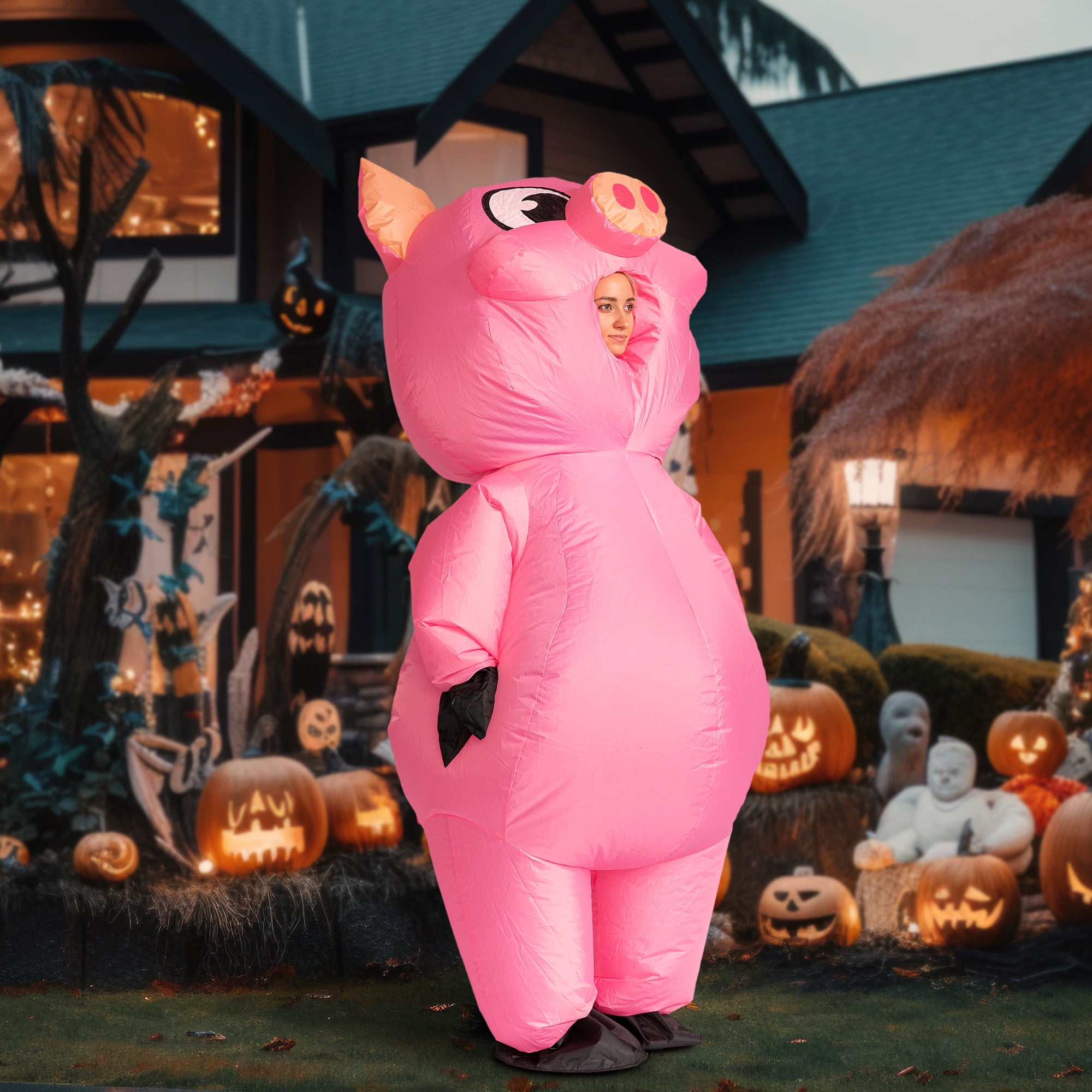 Syncfun Halloween Inflatable Costume for Adults, Air Blow-up Piggy ...