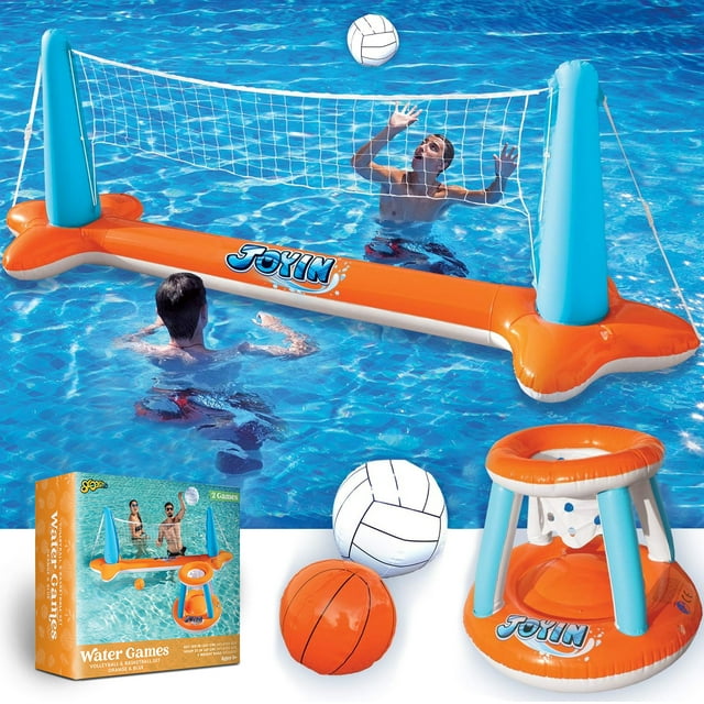 Syncfun Inflatable Pool Float Game Set with Inflatable Volleyball Net ...