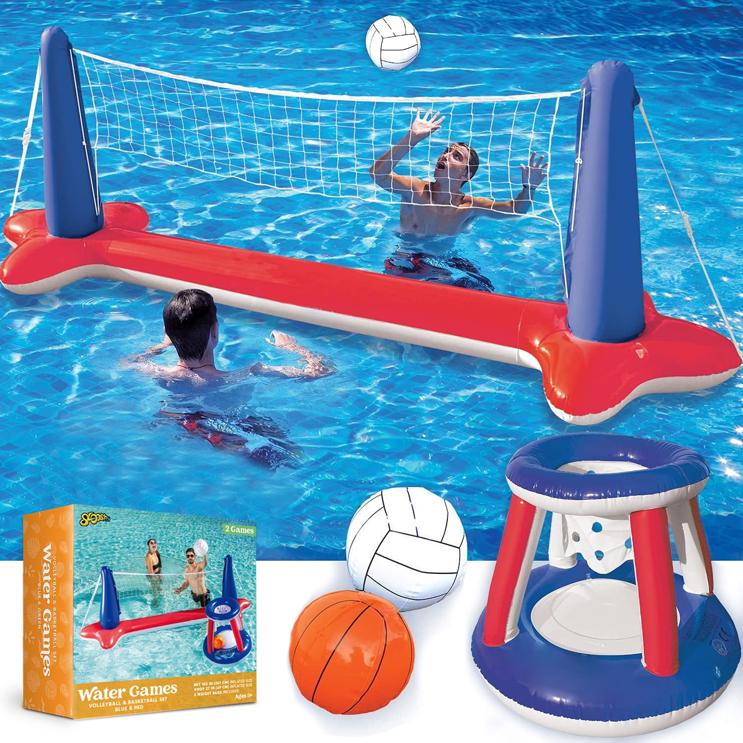 Syncfun Inflatable Pool Float Game Set with Inflatable Volleyball Net ...