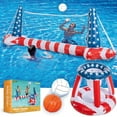 Syncfun Inflatable Pool Floats Set American Flag Volleyball Net ...
