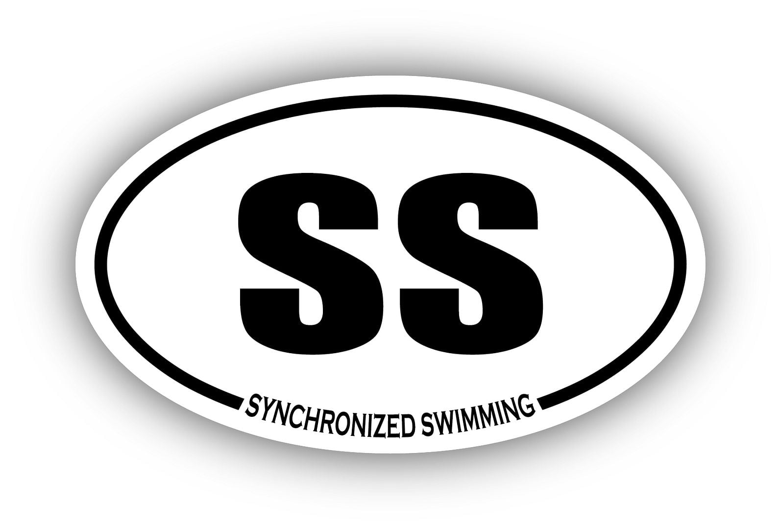 Synchronized Swimming SS Oval Bumper Sticker 3M Vinyl Decal 3 in x 5 in ...