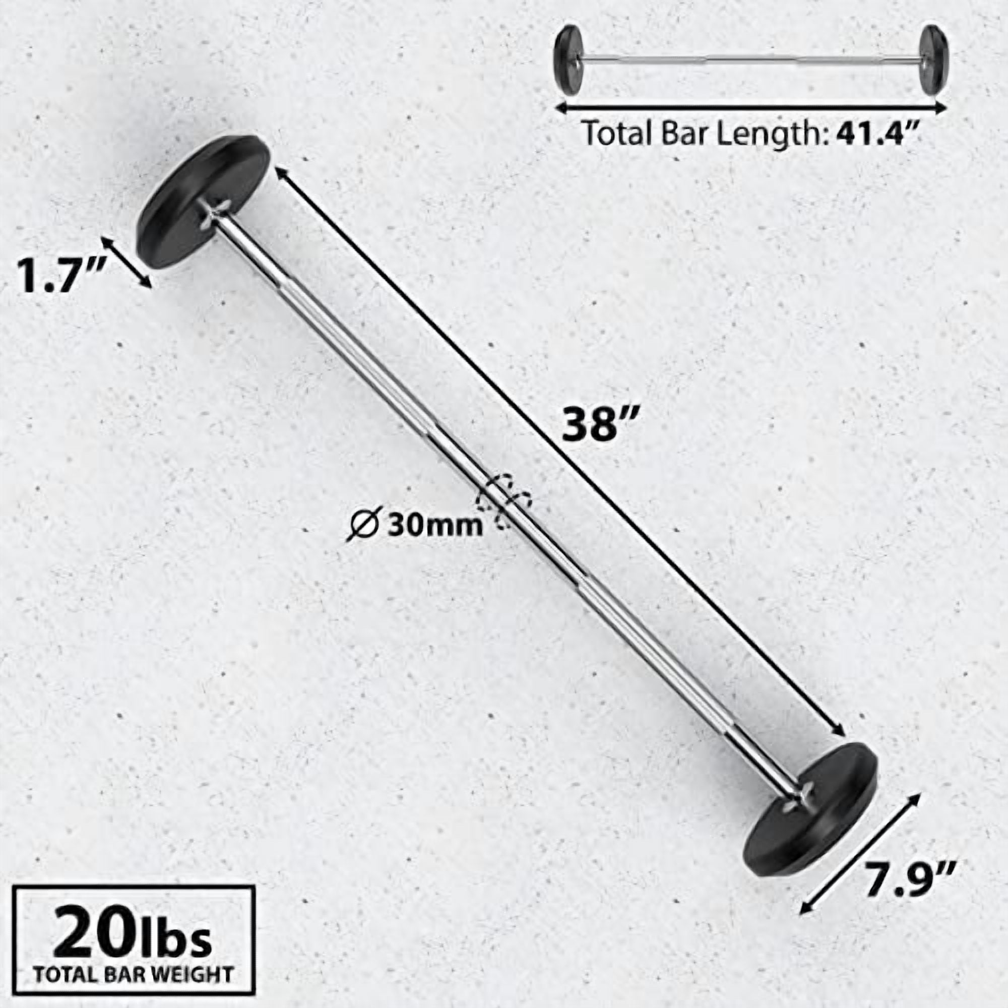 Synergee Fixed Barbell Pre Weighted Straight Steel Bar with Rubber ...