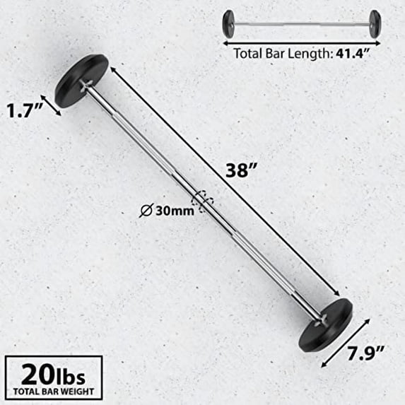 Synergee Fixed Barbell Pre Weighted Straight Steel Bar with Rubber ...