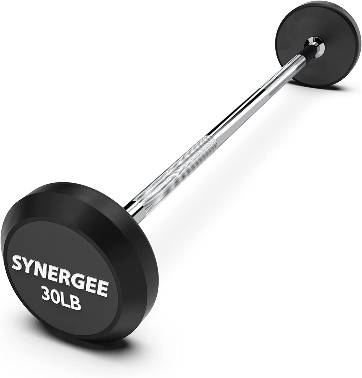 Synergee Fixed Barbell Pre Weighted Straight Steel Bar with Rubber ...