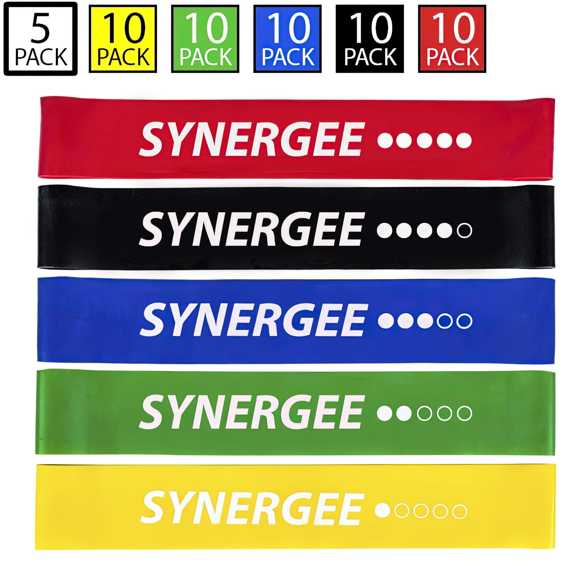 Synergee Mini Band Resistance Loop Exercise Bands 5PK - Walmart.com