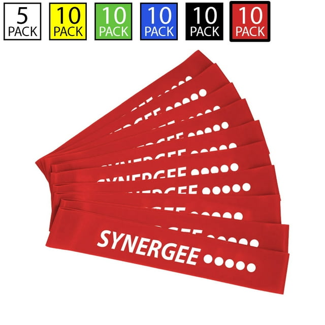 Synergee Mini Band Resistance Loop Exercise Bands Set of 10 - Red XX ...