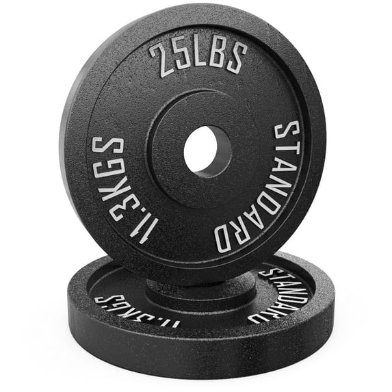 Synergee Standard Metal Weight Plates 25 lb Pair. 2” Opening for ...